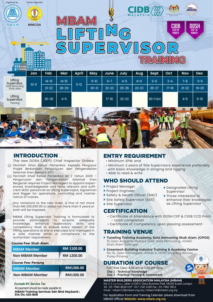 MBAM Lifting Supervisor Training