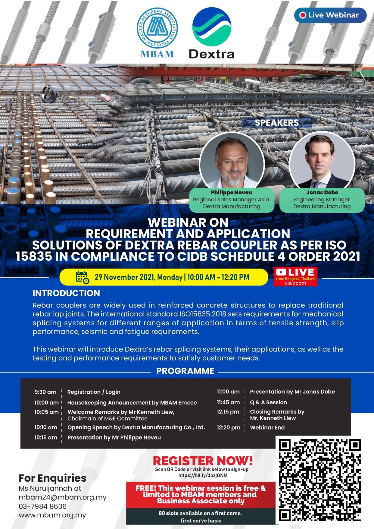 WEBINAR ON REQUIREMENT AND APPLICATION SOLUTIONS OF DEXTRA REBAR COUPLER